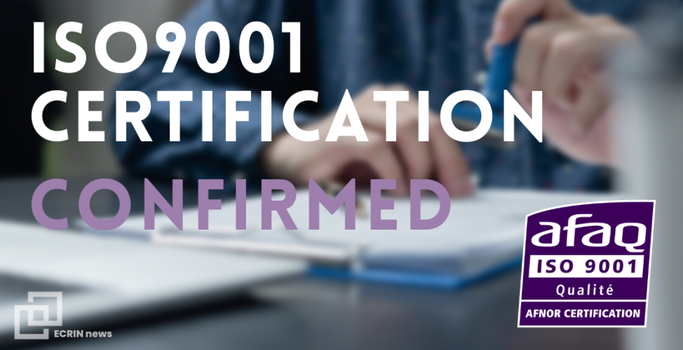 ECRIN confirms it ISO 9001:2015 certification | Ecrin